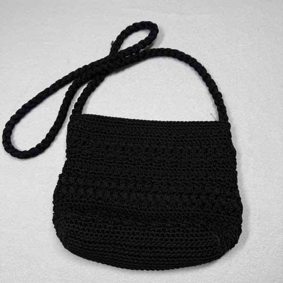 croft & barrow | Bags | Croft Barrow Crochet Crossbody Bag Black Woven ...